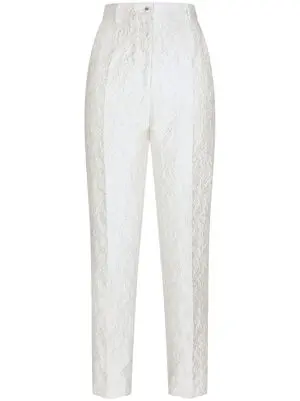 Dolce & Gabbana Embroidered Cigarette Trousers - White