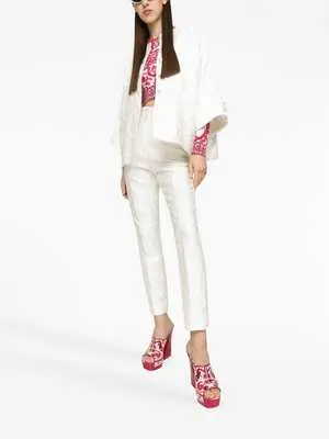 Dolce & Gabbana Embroidered Cigarette Trousers - White