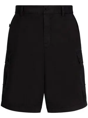 Dolce & Gabbana Logo-plaque Cargo Shorts - Black
