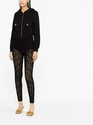 Elisabetta Franchi Logo-jacquard Zip-up Hoodie