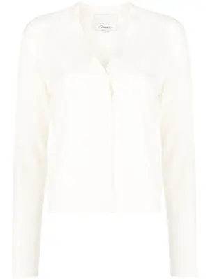 3.1 Phillip Lim V-neck Crepe Cardigan - White