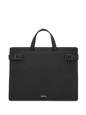 FERRAGAMO Gancini-buckle Leather Briefcase - Black