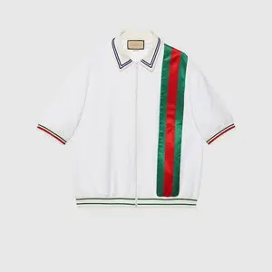 Gucci Gg Cotton Terry Cloth Polo With Web Ready-to-wear