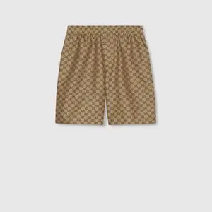 Gucci Gg Supreme Linen Shorts - Brown