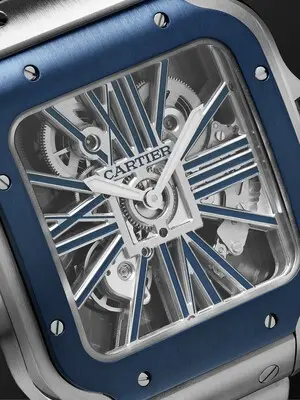CARTIER - Cartier Santos De Cartier Limited Edition Hand-Wound Skeleton 39.8mm Interchangeable Watch