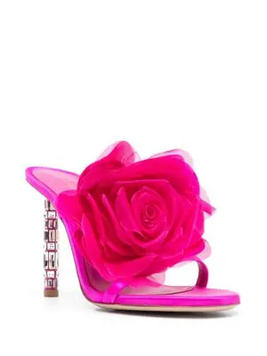 LE SILLA Rose-appliqué Sandals