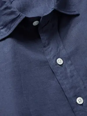 DRAKE'S Crinkled Linen-gauze Shirt