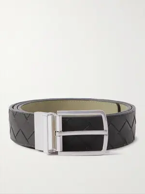 Bottega Veneta 3.5cm Reversible Intrecciato Leather Belt - Green