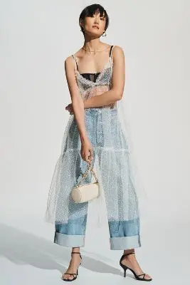 midi dress white White Flower Lace Midi Dress – self-portrait