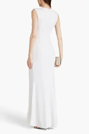 Badgley Mischka Sequined Mesh Gown