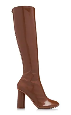 Bottega Veneta Atomic Patent Leather Knee Boots - Brown