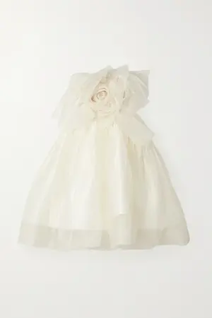 DANIELLE FRANKEL Lottie Strapless Appliquéd Mini Dress - White
