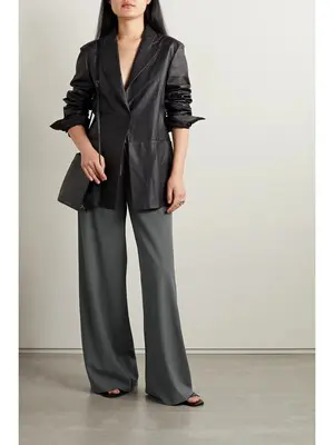 THE ROW Barrie Wide-leg Wool-crepe Pants