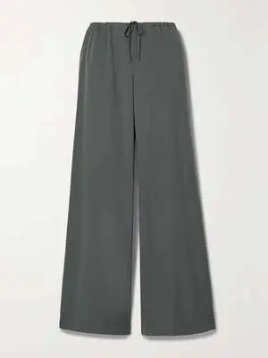 THE ROW Barrie Wide-leg Wool-crepe Pants