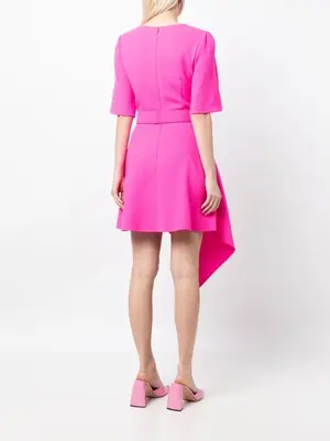 Oscar De La Renta Asymmetric-hem Belted Dress