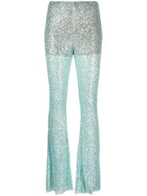SELF-PORTRAIT Sequin-embellished Mesh Trousers