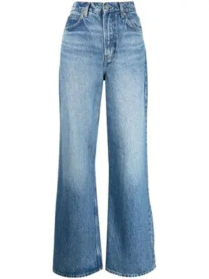 REFORMATION Cary High-rise Wide-leg Jeans - Blue