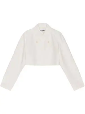 GANNI Slub Cropped Jacket