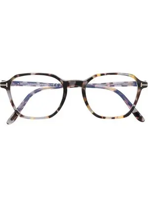 TOM FORD Tortoiseshell-effect Round-frame Glasses - Brown