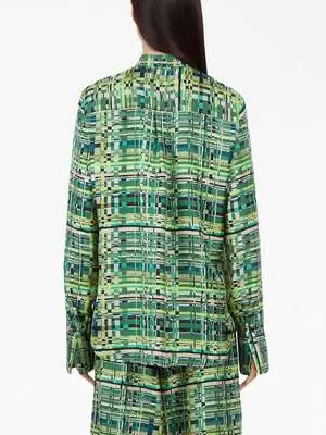 FERRAGAMO Long-sleeved Checkered Silk Shirt
