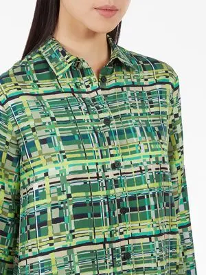 FERRAGAMO Long-sleeved Checkered Silk Shirt