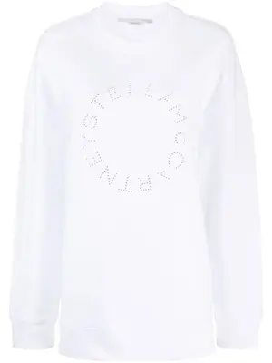 Stella McCartney Rhinestone-embellished Logo Sweatshirt - White