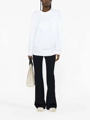 Stella McCartney Rhinestone-embellished Logo Sweatshirt - White