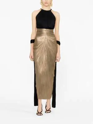 MARIA LUCIA HOHAN Macy Two-tone Ruched Silk Dress
