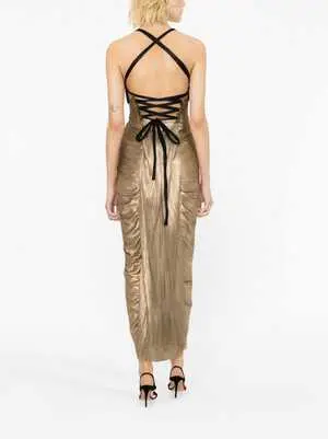 MARIA LUCIA HOHAN Macy Two-tone Ruched Silk Dress