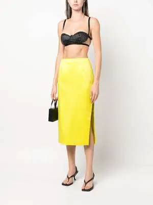 Gcds Satin-finish High-waisted Skirt