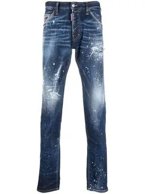 Dsquared2 Twimphony Paint-splatter Jeans - Blue