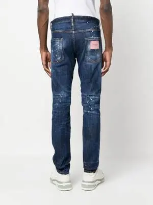 Dsquared2 Twimphony Paint-splatter Jeans - Blue