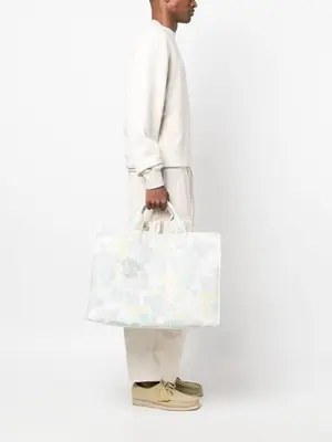 OBJECTS IV LIFE Abstract-print Cotton Tote Bag - White