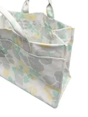 OBJECTS IV LIFE Abstract-print Cotton Tote Bag - White