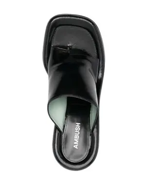AMBUSH Leather High Heel Sandals - Black