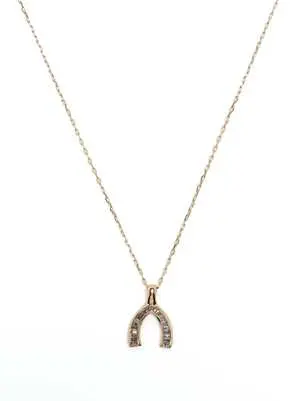 Adina Reyter 14kt Yellow Wishbone Diamond Necklace - Gold