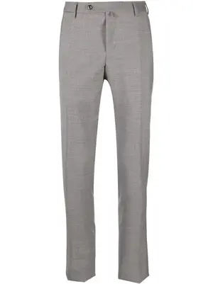 PT TORINO Tailored-cut Tapered Trousers - Grey