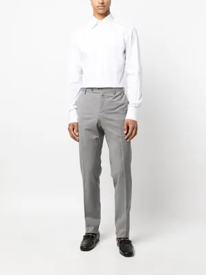 PT TORINO Tailored-cut Tapered Trousers - Grey