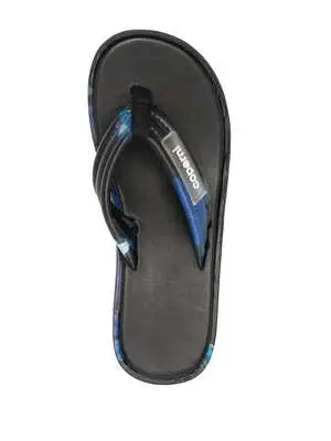 Coperni Floral-print Holographic Wedge Sandals