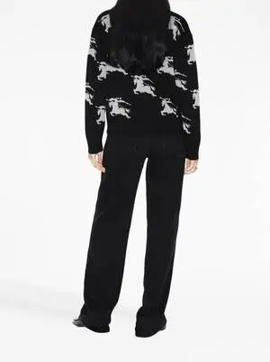 Burberry Ekd Intarsia-knit Cardigan - Black