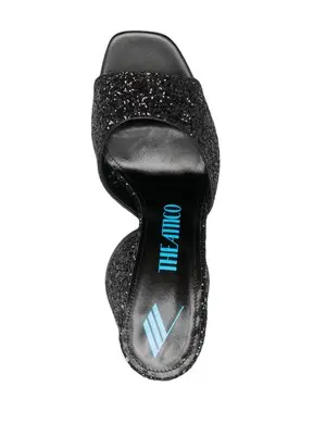 Attico Luz Glitter-embellished Sandals - Black