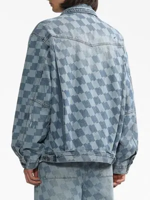 ADER ERROR Check-pattern Denim Jacket