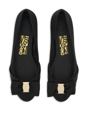FERRAGAMO Vara Bow-detailing Ballerinas - Black