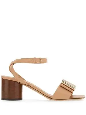 FERRAGAMO 55mm Block Heel Bow Detail Sandals