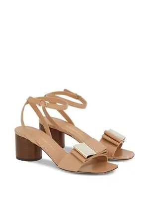 FERRAGAMO 55mm Block Heel Bow Detail Sandals
