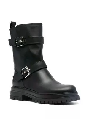 GIANVITO ROSSI Amphibian Buckled Boots - Black