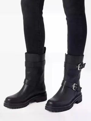 GIANVITO ROSSI Amphibian Buckled Boots - Black
