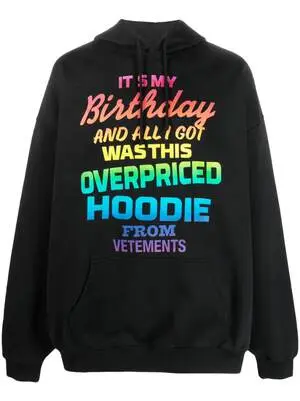 Vetements Rainbow Text-print Hoodie