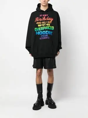 Vetements Rainbow Text-print Hoodie