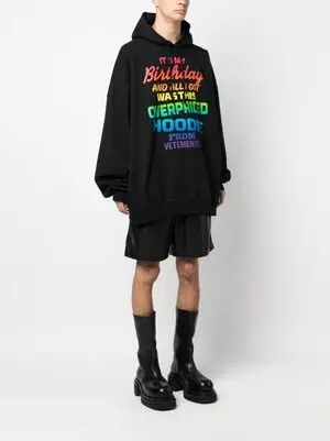 Vetements Rainbow Text-print Hoodie